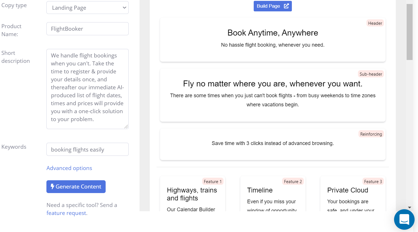 Landing Page - ContentBot Documentation